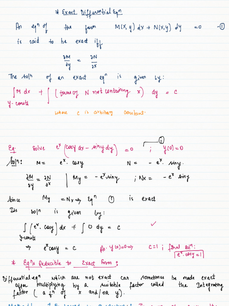 Exact - Differential Eq | PDF