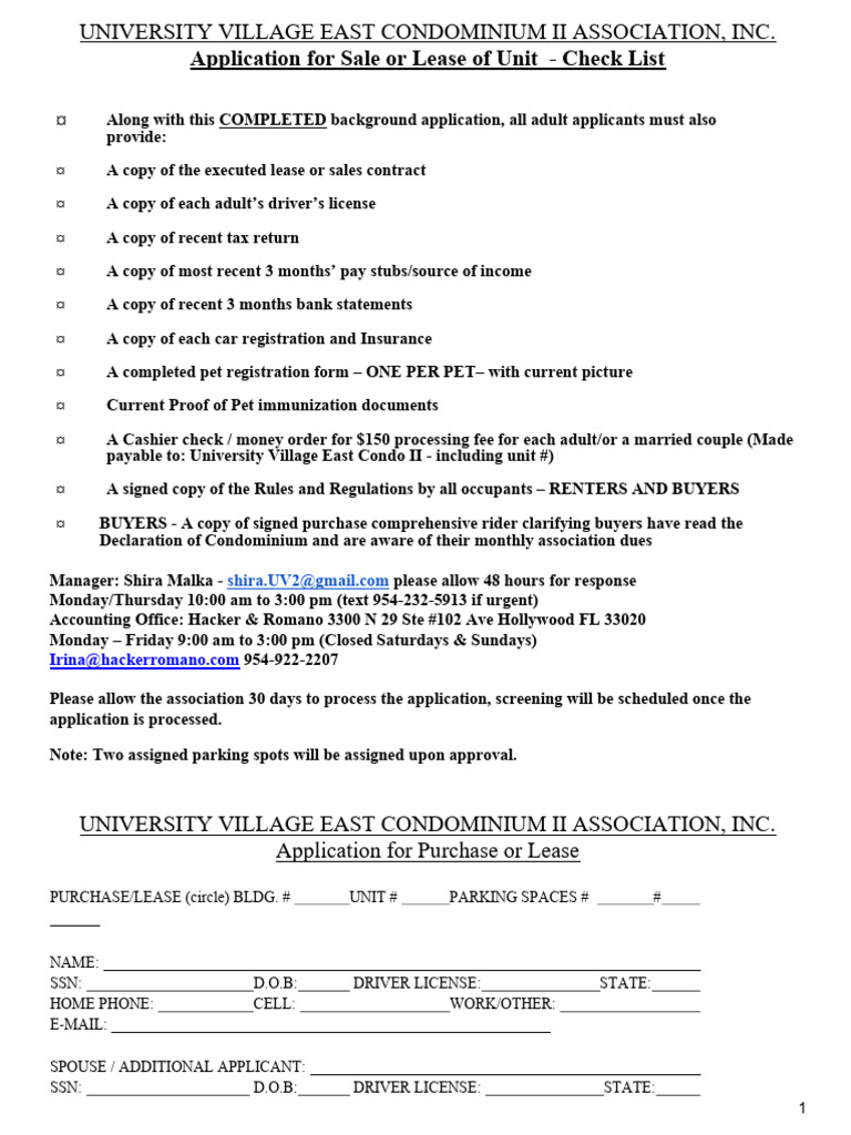 1 Uv2 Full Application & Rules and Regs Updated 2024 | PDF