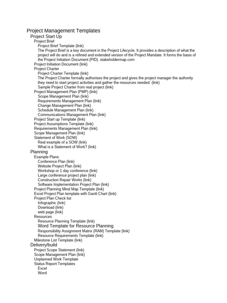 Project Management Templates | PDF