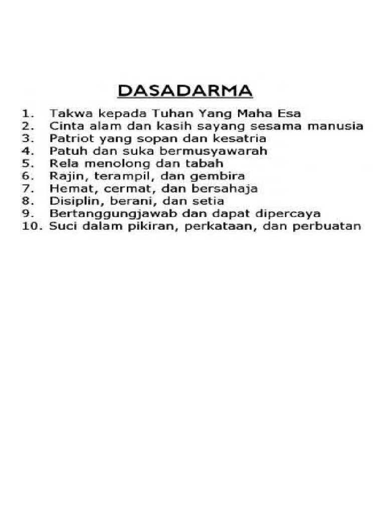 Dasa Dharma Pramuka | PDF