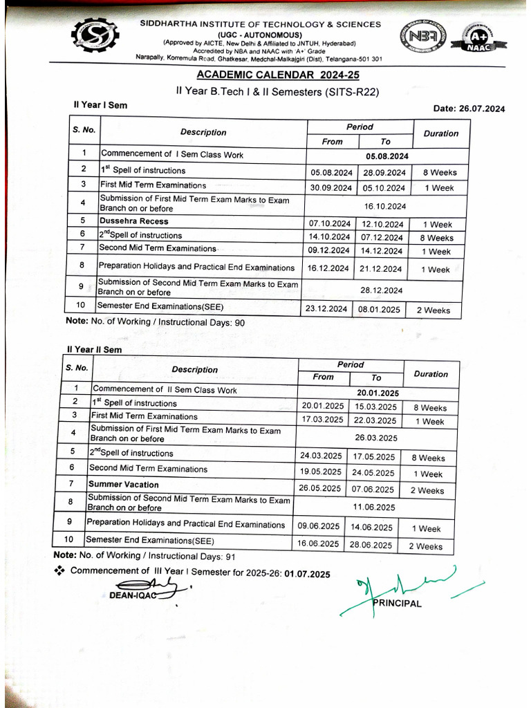 Academic Calendar 2024-25 | PDF