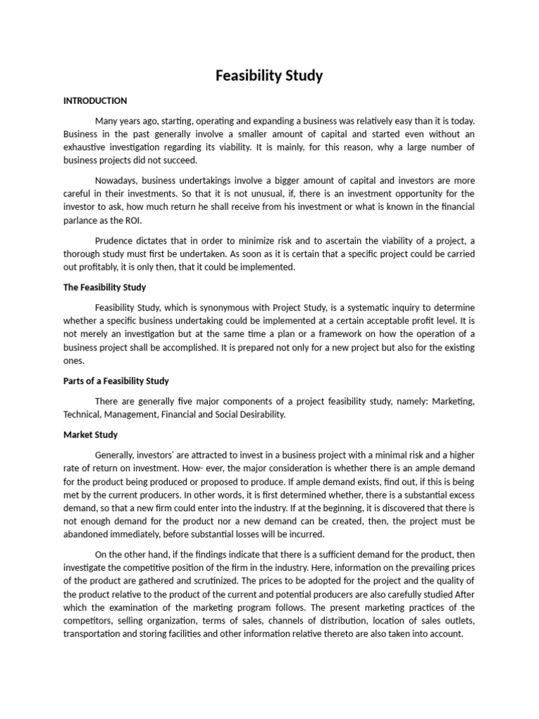 Comprehensive Feasibility Study Guide | PDF | Expense | Income Statement