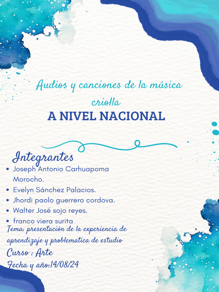 Documento A4 Portada Carátula de Proyecto de Arte y Creatividad ...