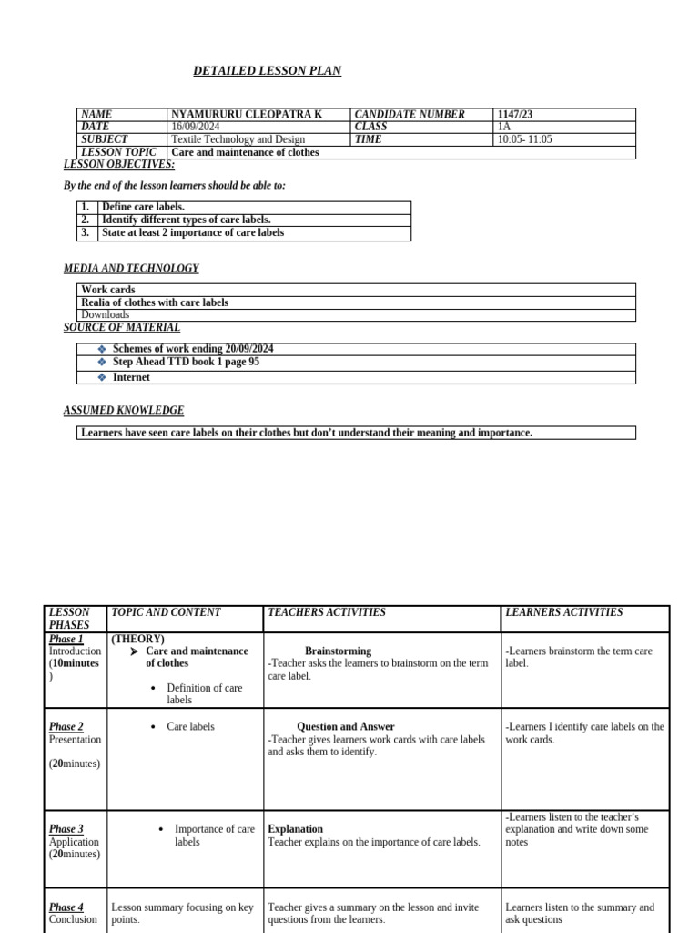 Care Lable DLP | PDF