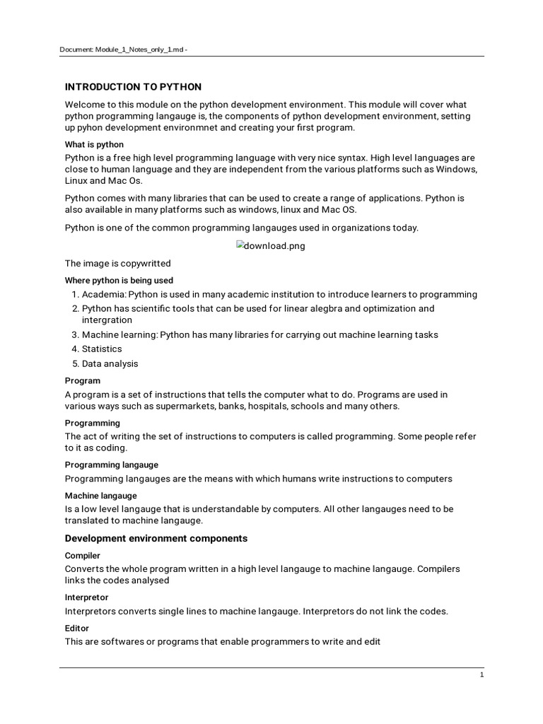 Python Module 1 | PDF