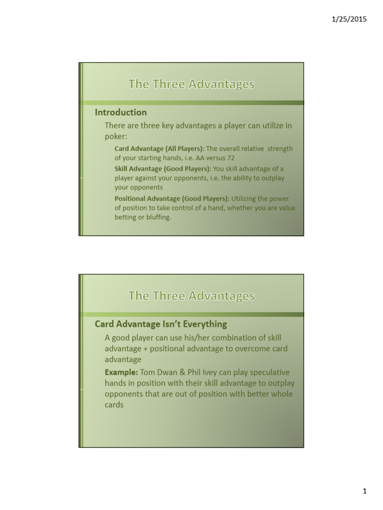 The Three Advantages | PDF