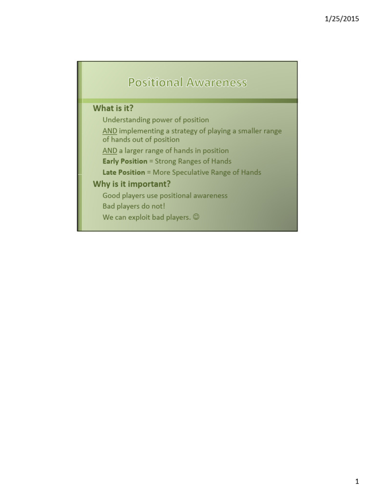 Positional Awareness | PDF