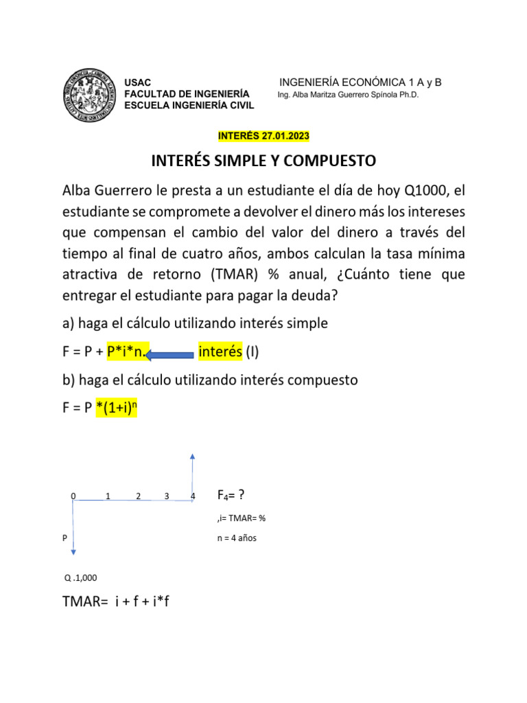 Ejemplos - Interes Simple y Compuesto | PDF