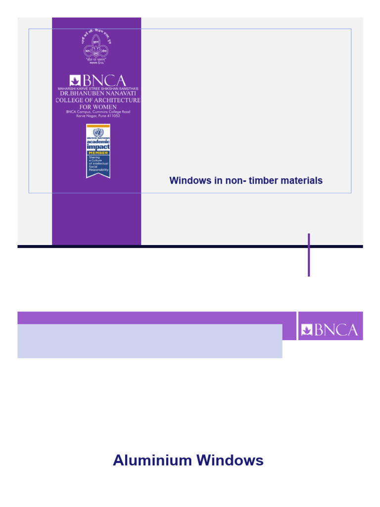 Windows in non- timber materials | PDF