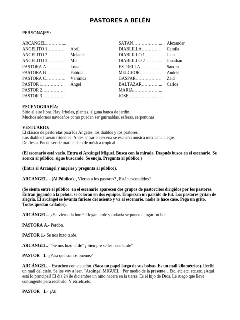 Guión Pastorela | PDF
