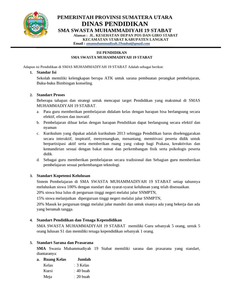 8 Standar Pendidikan | PDF