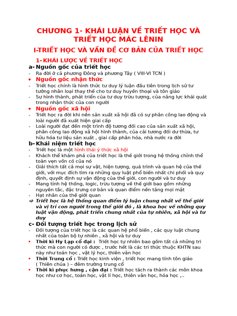 TRIẾT HỌC MÁC LÊNIN | PDF