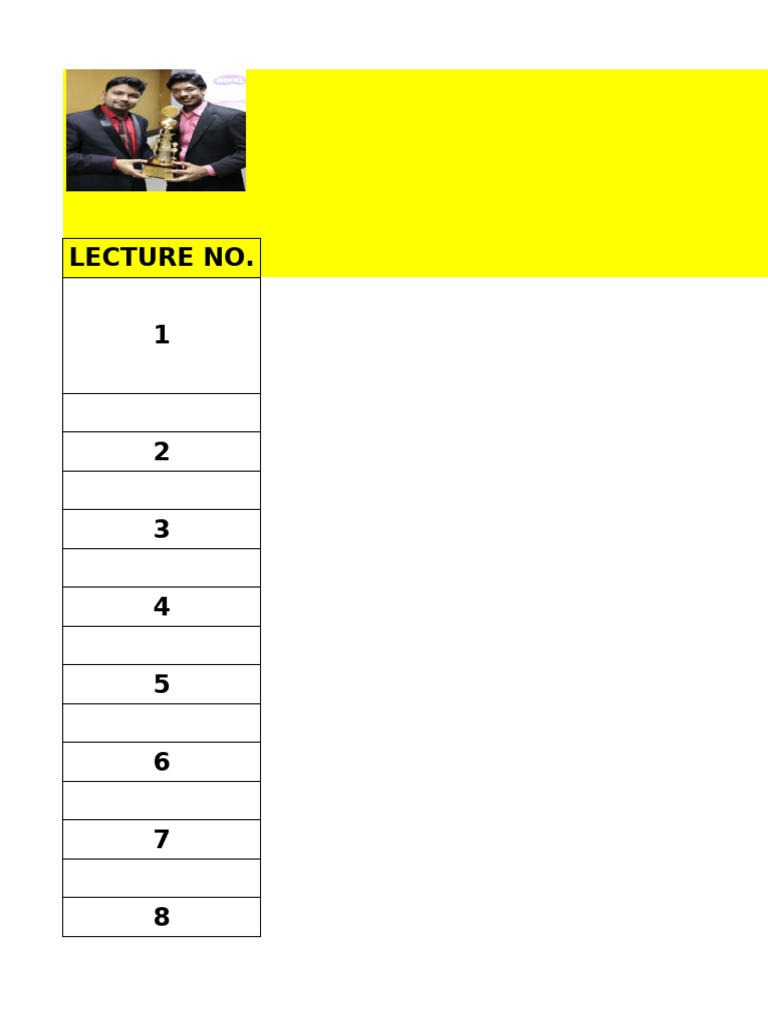 FM Lecture Schedule | PDF