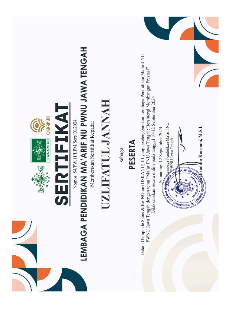 Sertifikat Peserta | PDF