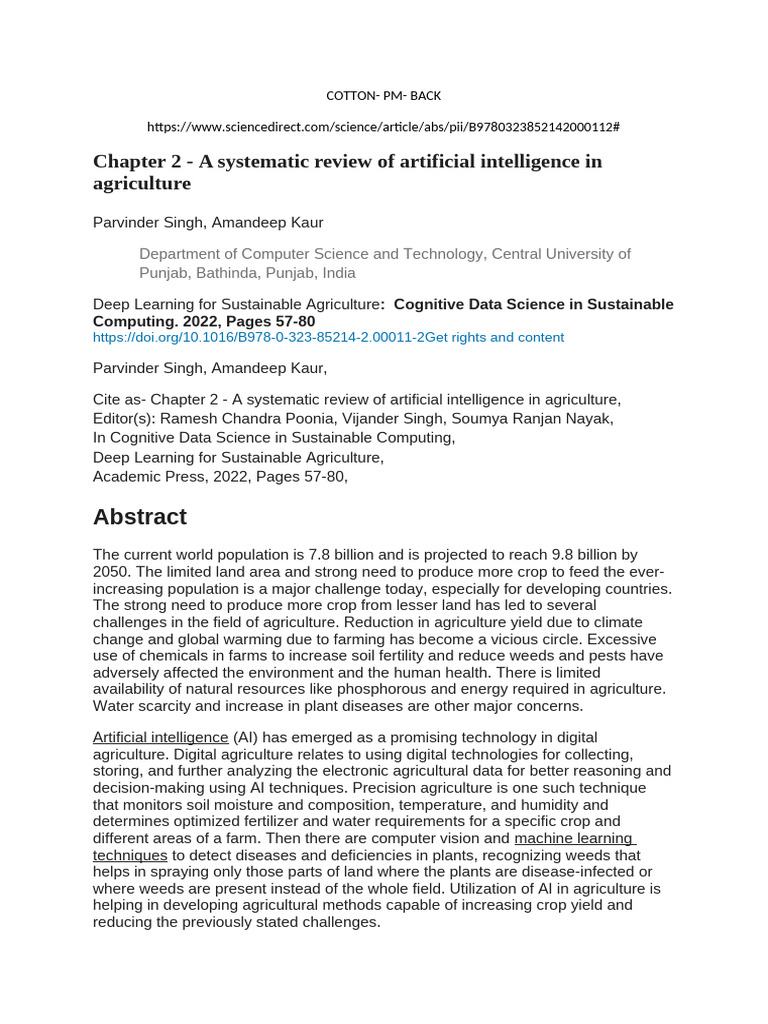 COTTON pest management background literature | PDF