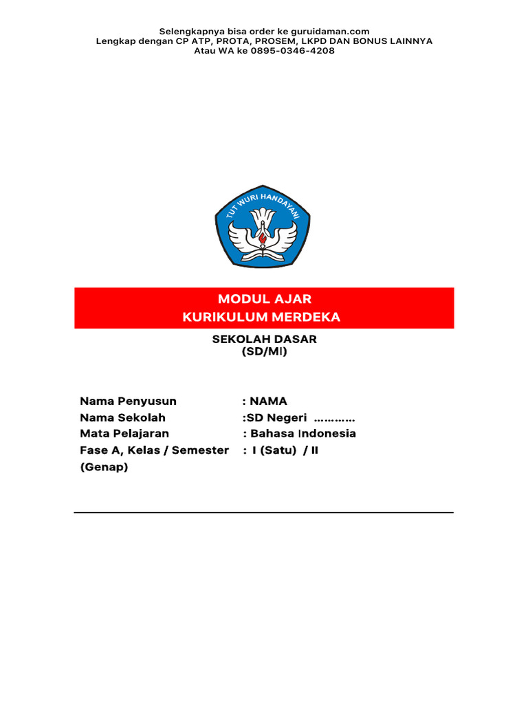 Modul Indo Kelas 1 | PDF