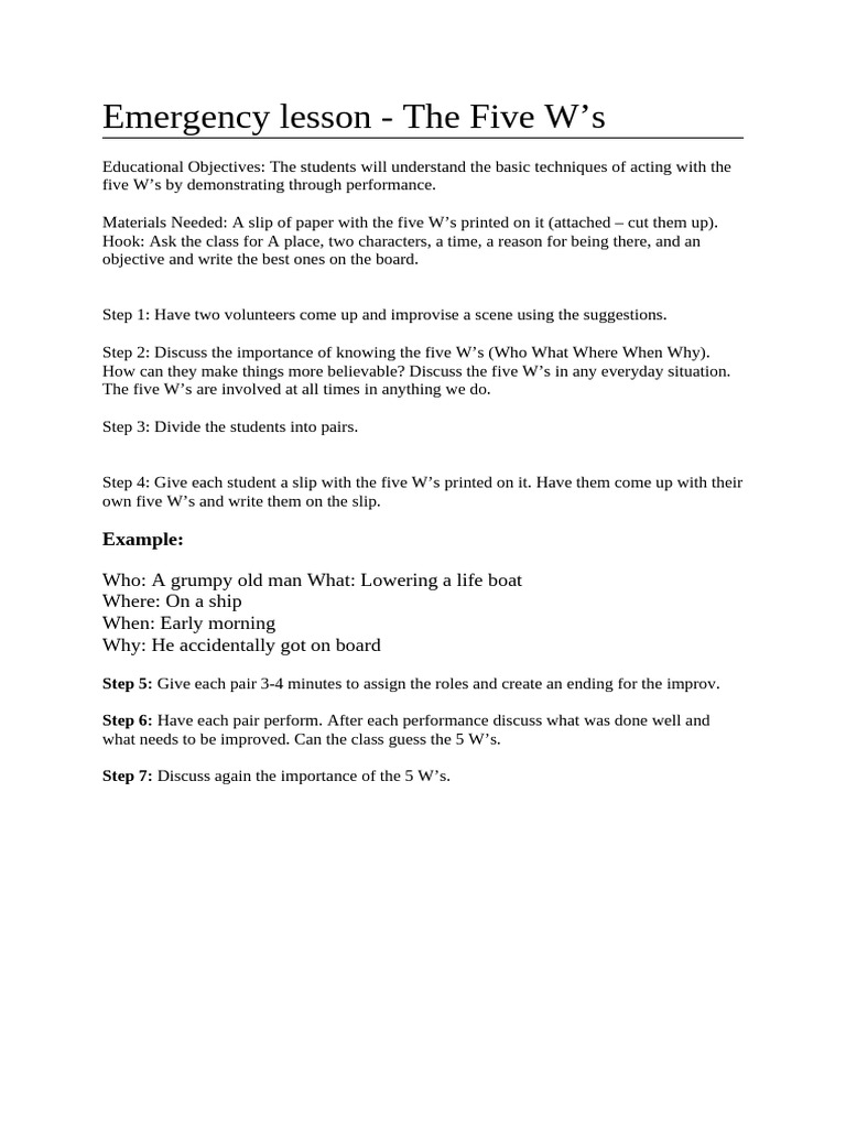 Drama emergency lesson (3) | PDF