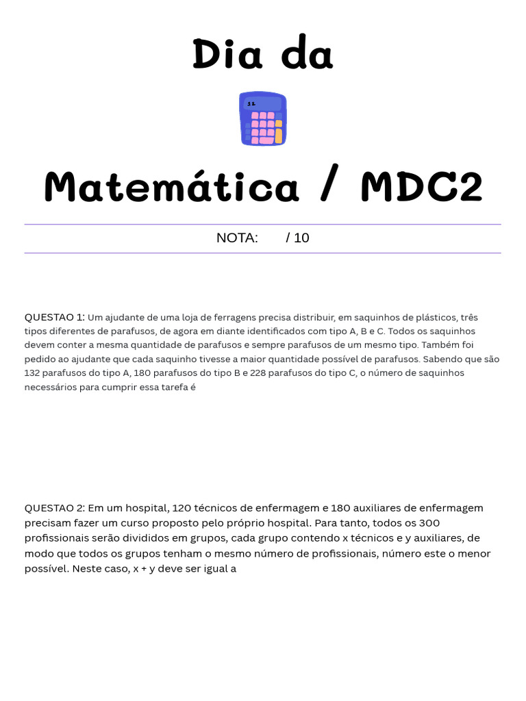Prova MDC2 | PDF