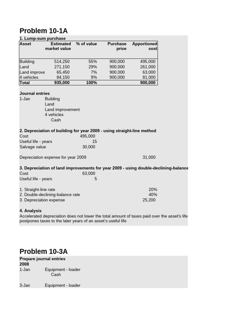 Chapter 10 - Exercises With Instructions | PDF | Depreciation | Business