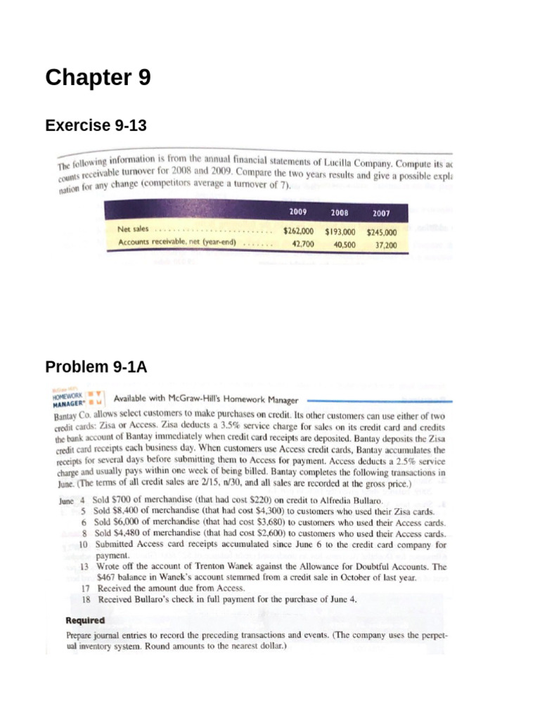 Chapter 9 - Exercises | PDF