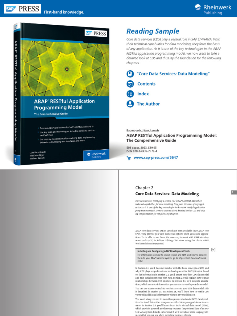 Reading Sample Sap Press ABAP RESTful Application Programming Model | PDF