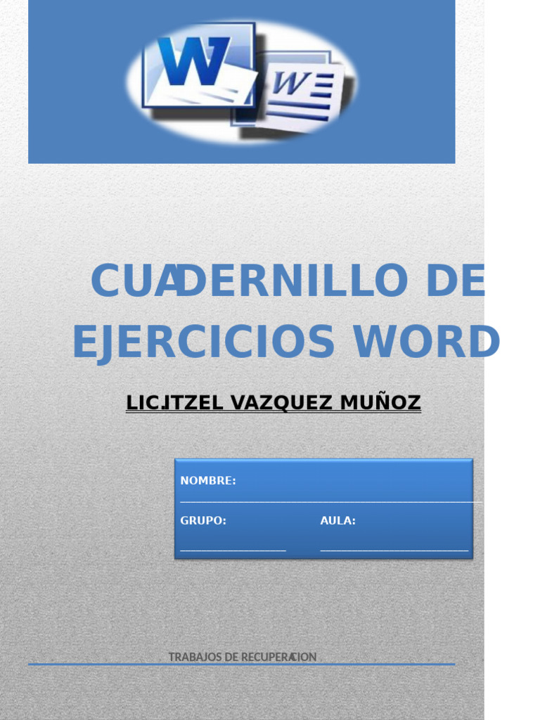 Cuadernillo de Ejercicios Word 1 | PDF | Microsoft Word | Archivo de computadora