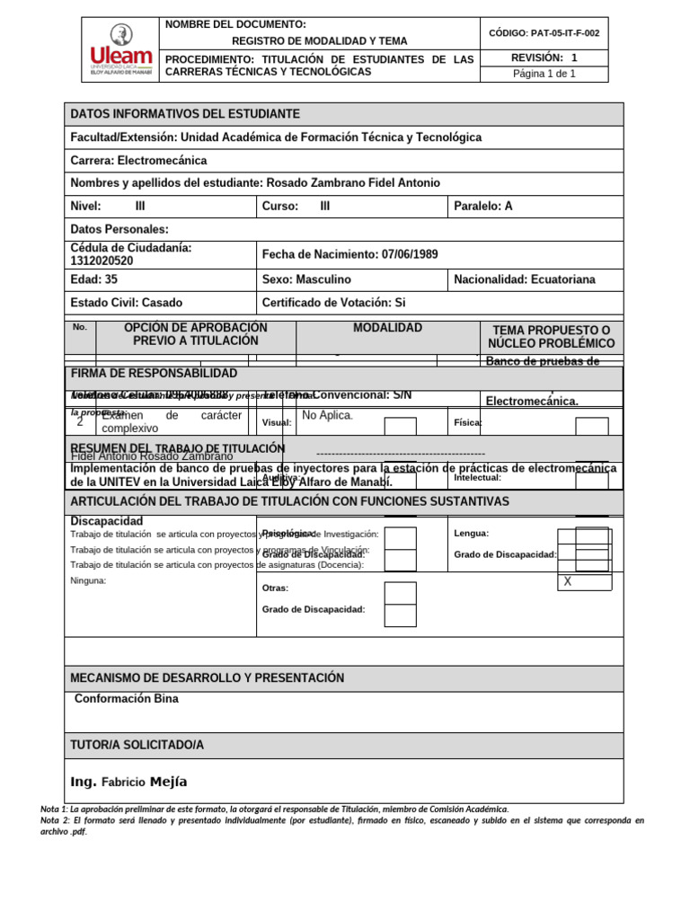Datos Informativos | PDF