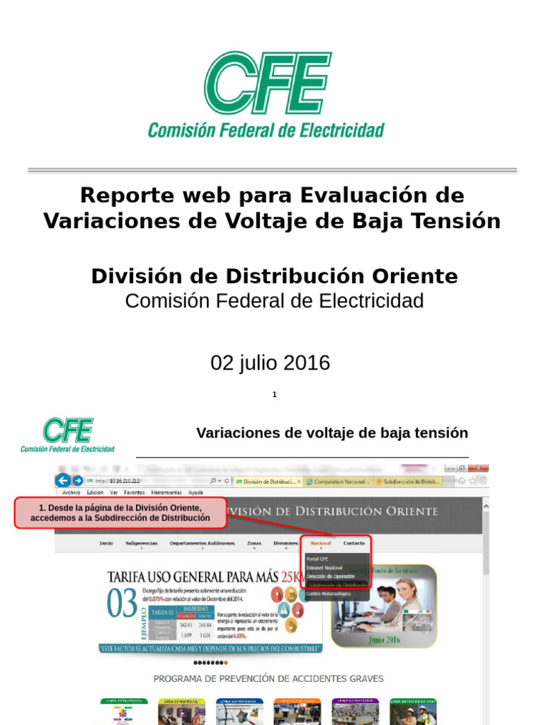 Guia Reporte de Variaciones de Voltaje de Baja Tension | PDF