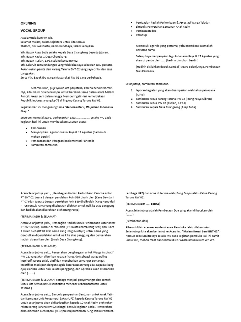 Naskah MC Formal | PDF