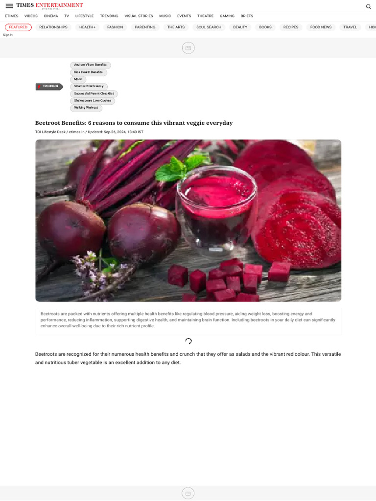 Beetroot Benefits 6 Reasons | PDF