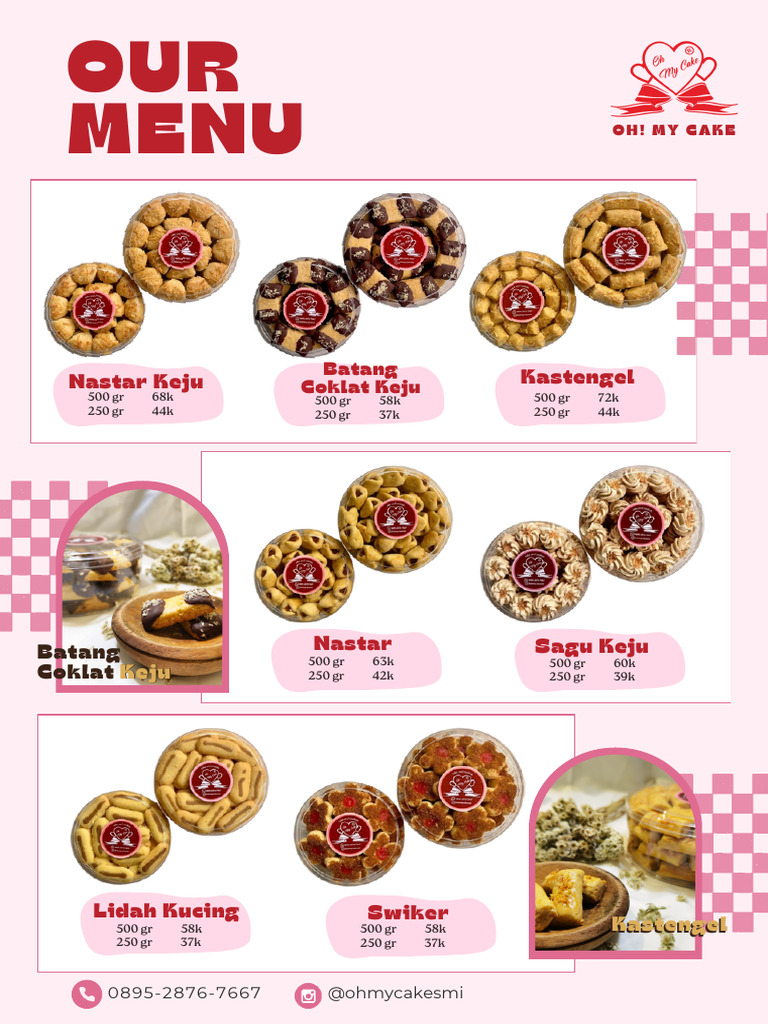 Cake and Cookie Price List | PDF | Cooking, Food & Wine