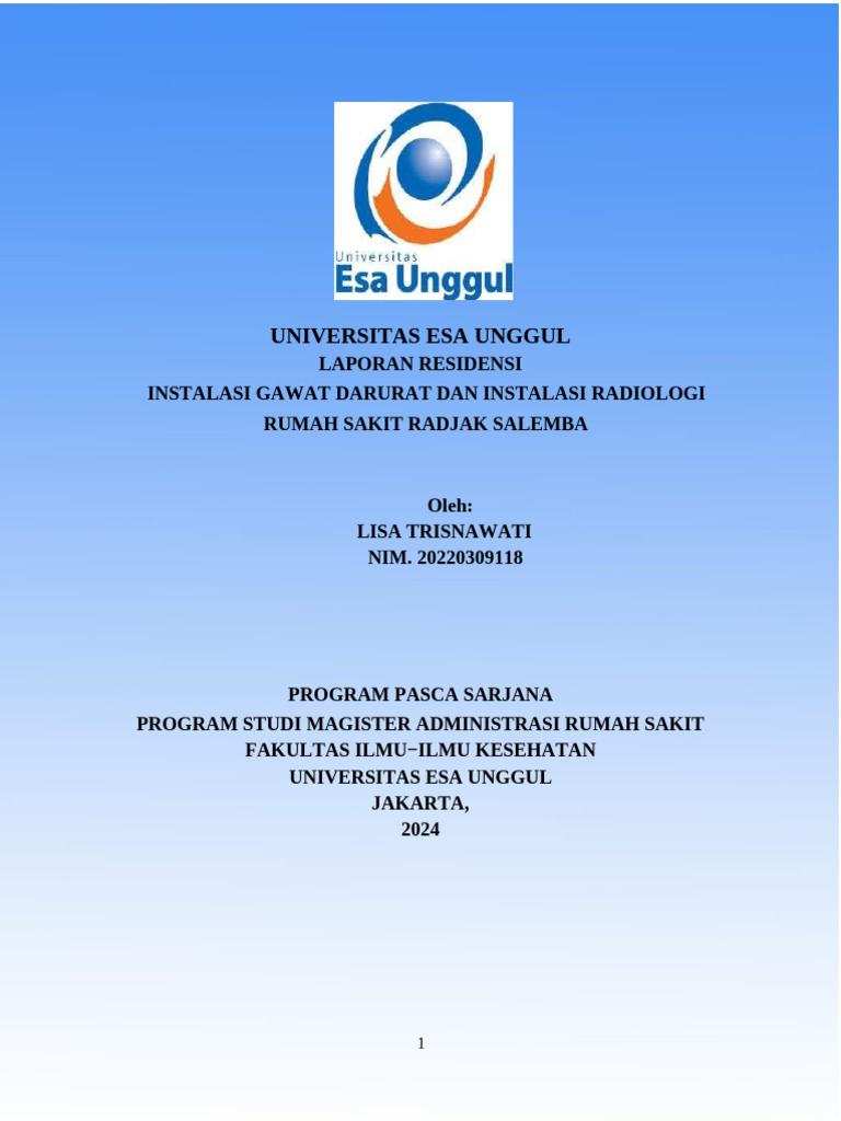 Laporan Residensi Fix | PDF | Kesehatan Holistik | Sains & Matematika