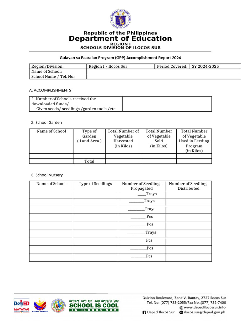 GPP Accomplishment Report 2024 | PDF
