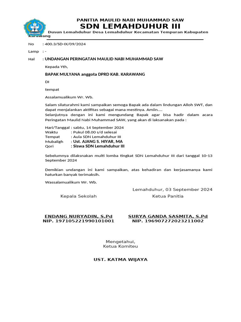 Undangan Maulid | PDF