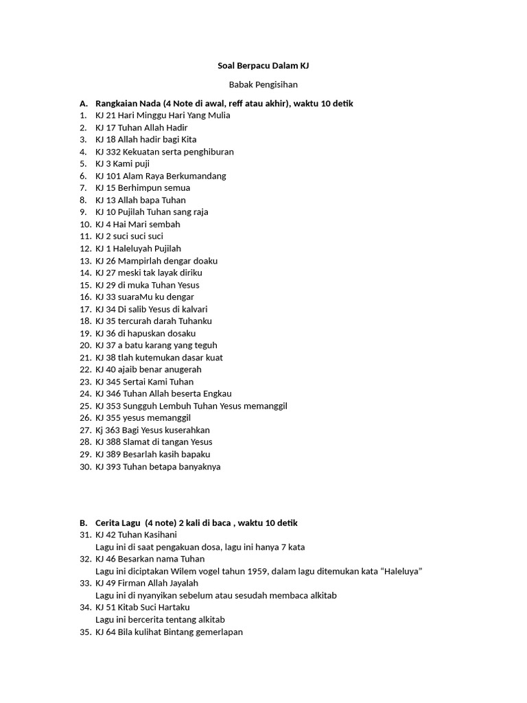 Berpacu Dalam KJ | PDF