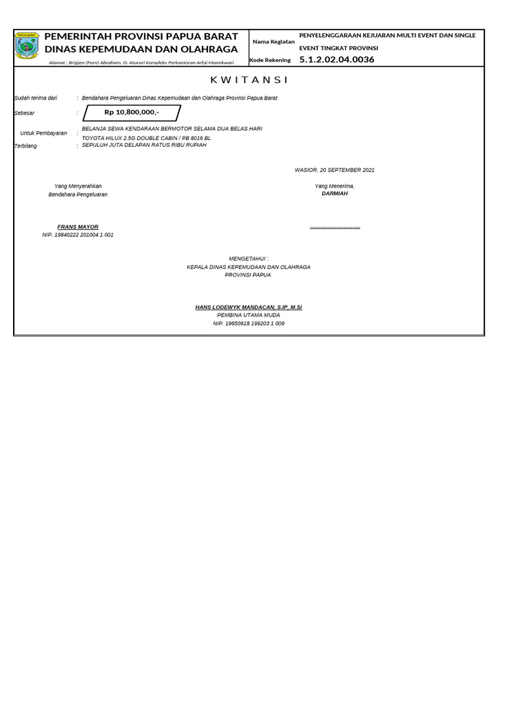 Kwitansi Dan Nota | PDF