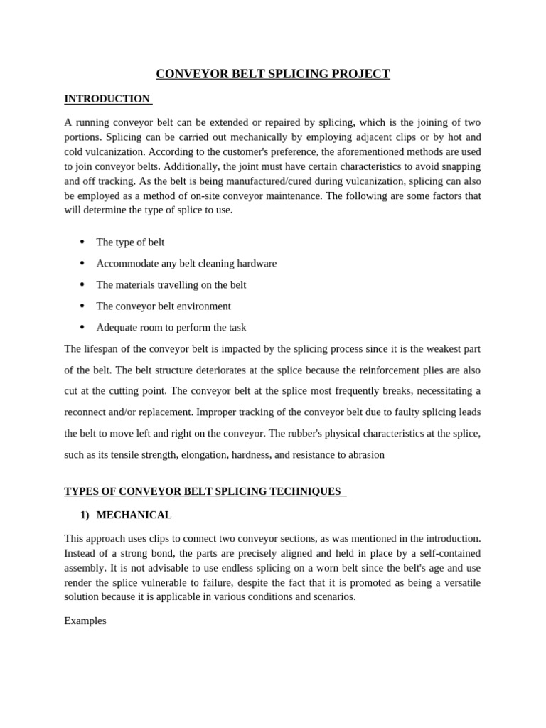 Conveyor Belt Splicing | PDF