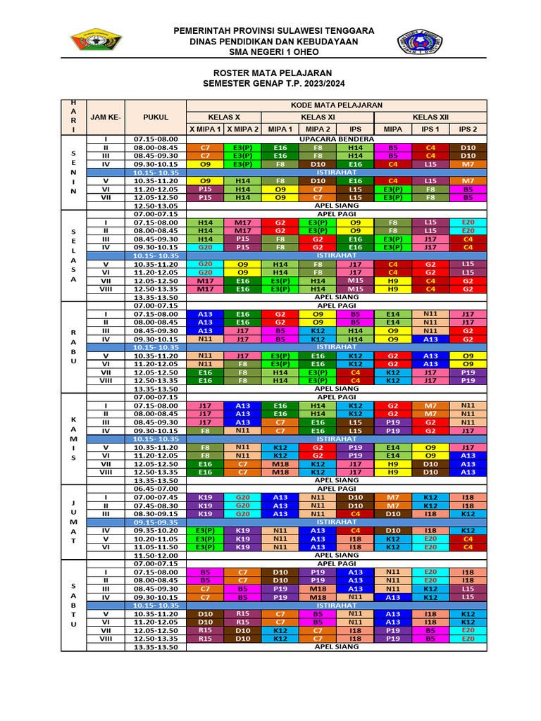 Roster Genap 2024 | PDF