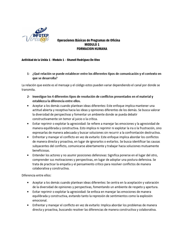 Actividad 1 Modulo 1 | PDF