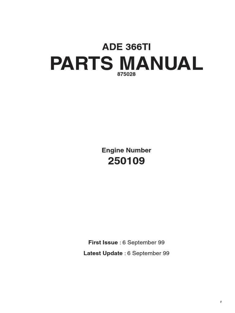 Parts Manual: ADE 366TI | PDF