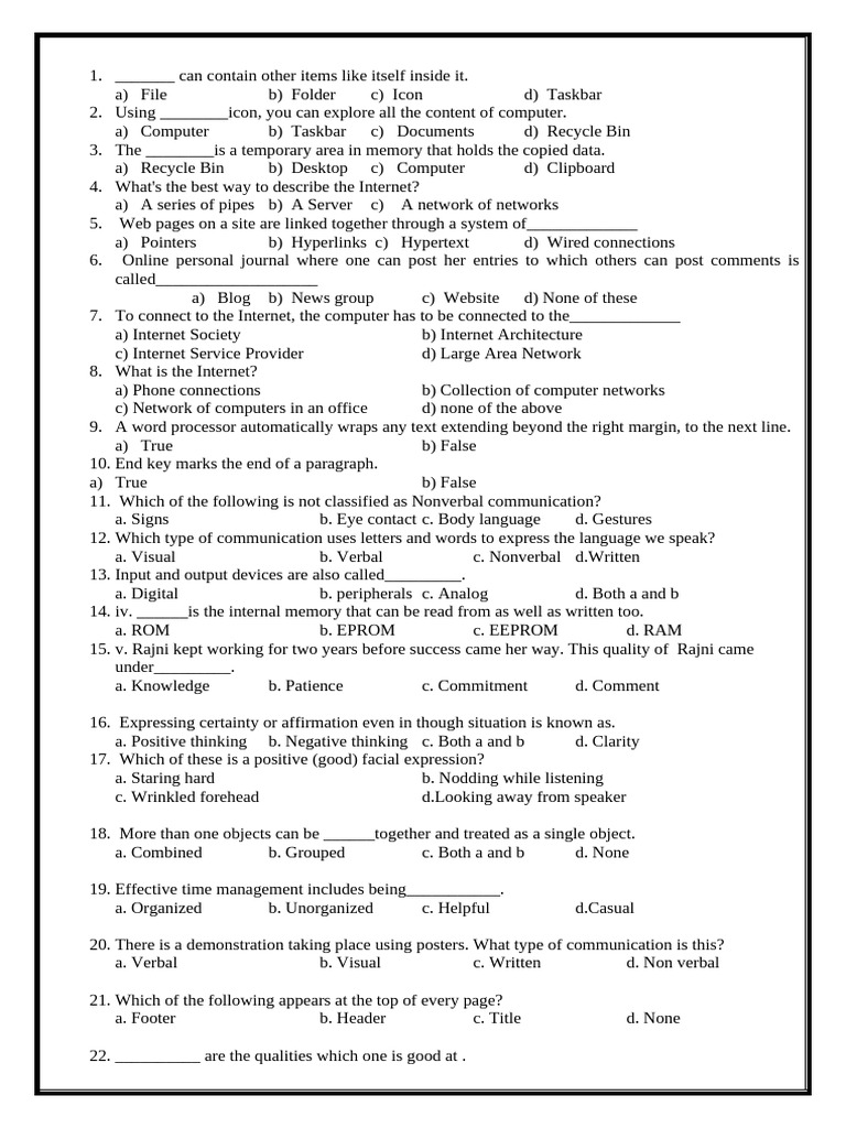 Worksheet of IT | PDF