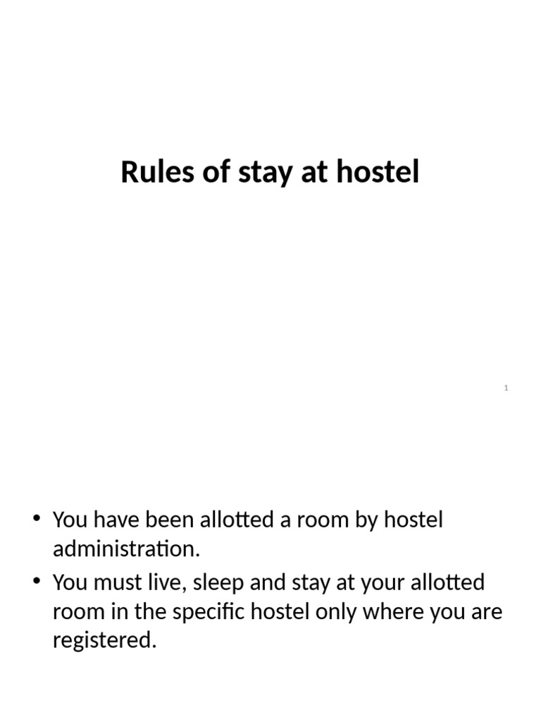 Hostel Rules 2024 | PDF