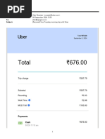 UBER Bill Format No Tolltax | PDF | Invoice | Transport