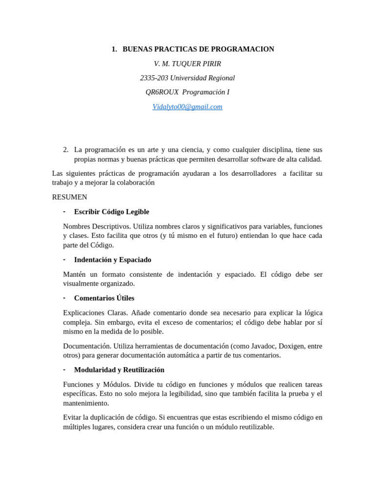 Buenas Practicas de Programacion | PDF | Lenguaje de programación | Informática