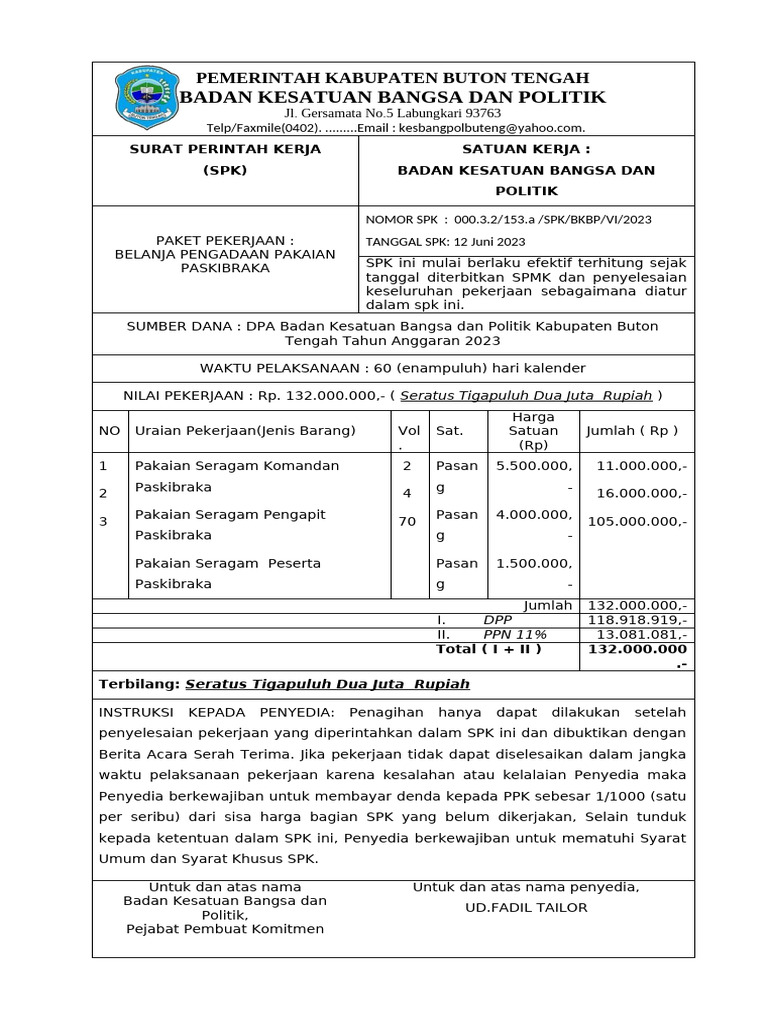 SPK BAJU Arman Uli | PDF