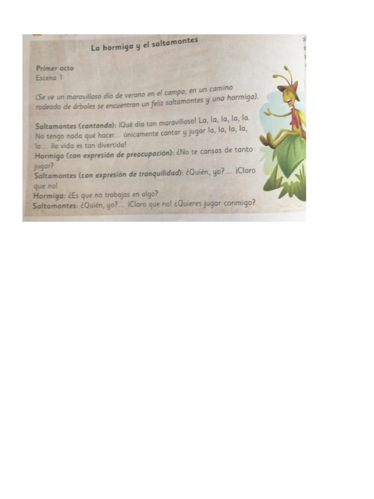 La Hormiga y El Saltamontes | PDF