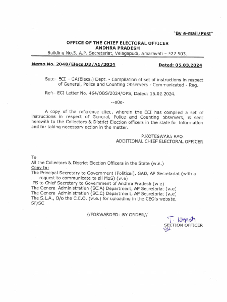 Instructions To Observers | PDF