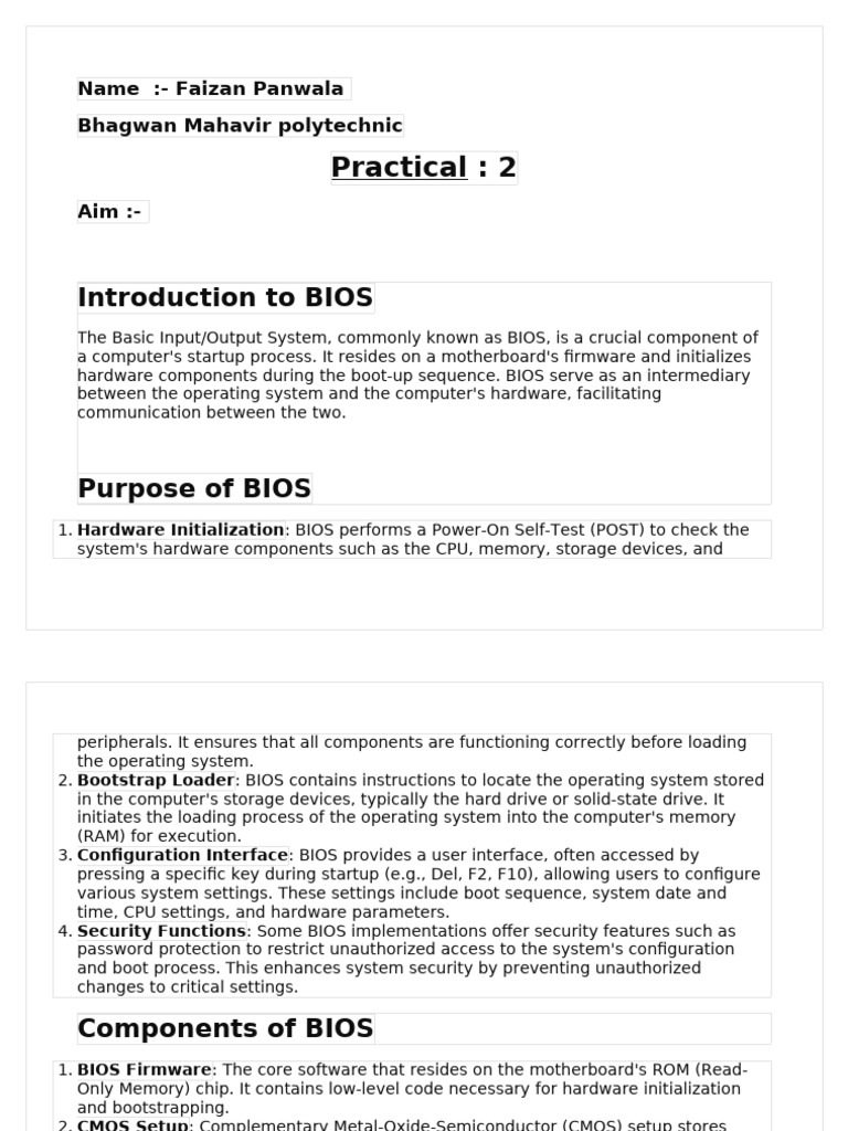 Introduction To BIOS Div-8 (B2) | PDF