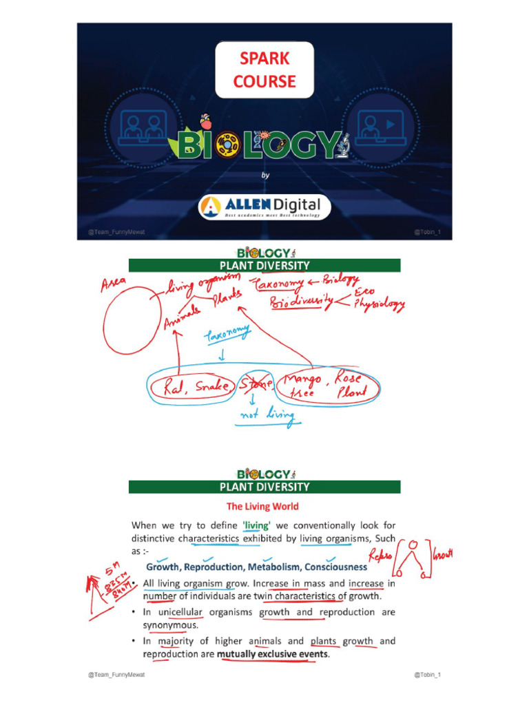 Plant Diversity Ia Sir Handout | PDF