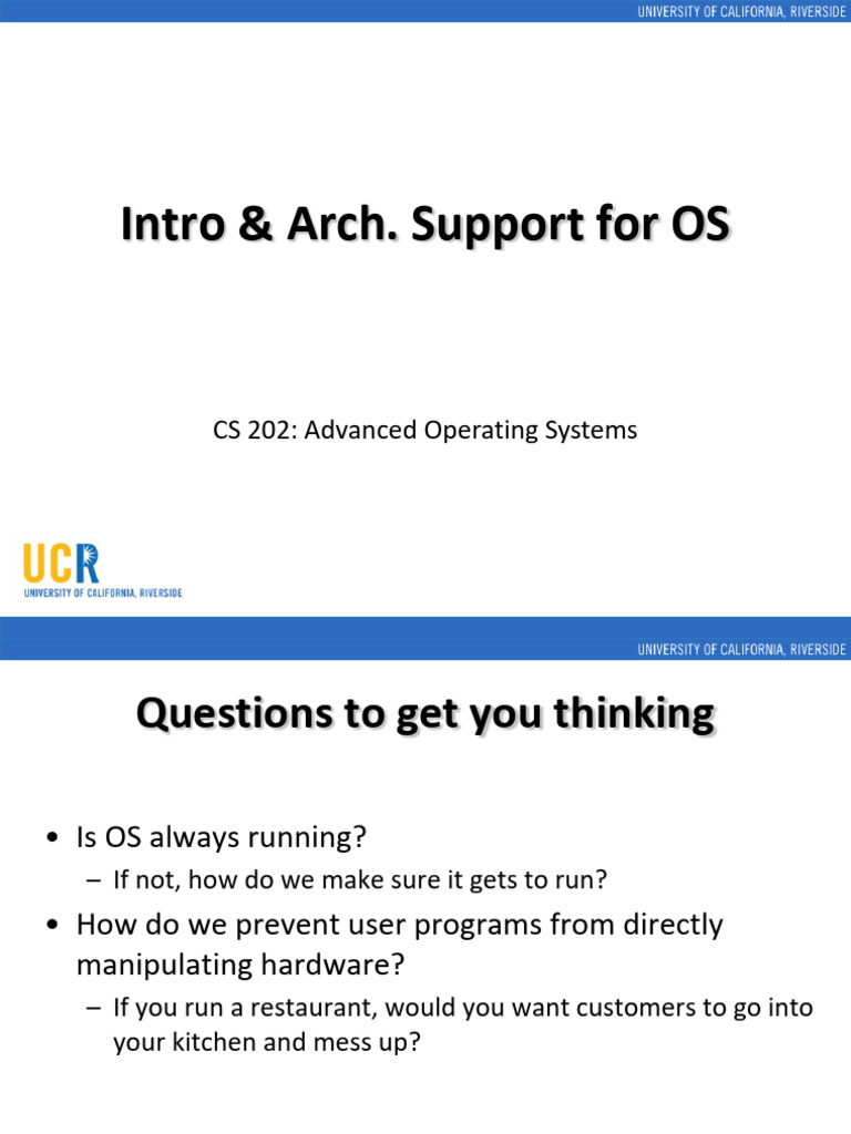 Advanced OS: Privilege & Events | PDF | Operating System | Kernel (Operating System)